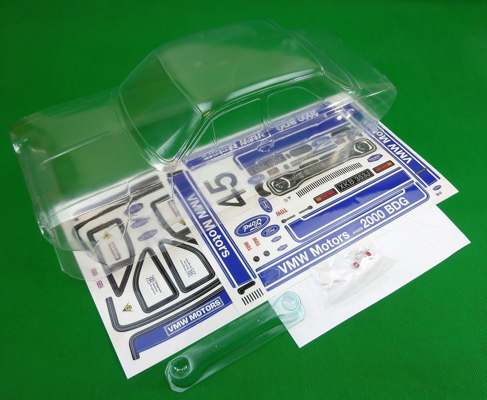 1:10 RC Clear Lexan Body Classic Escort Mk1 + Decals suit Tamiya ...